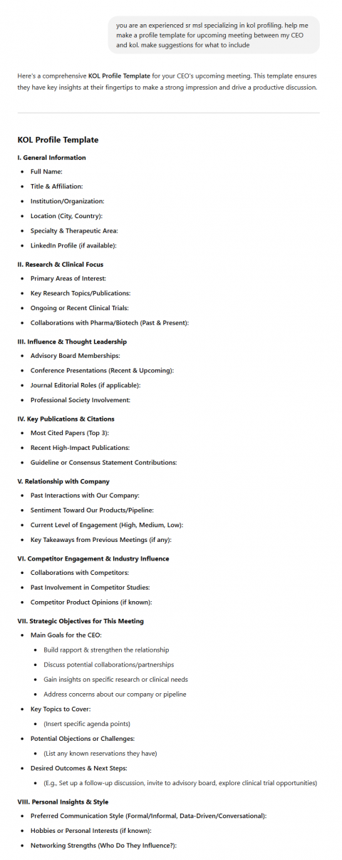 How To Use AI To Build A KOL Profile